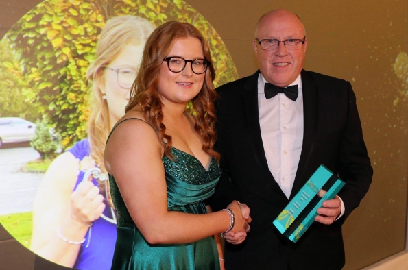 Young Farmer of the Year winner Rebekah Evans presented by Peter Eakin ...